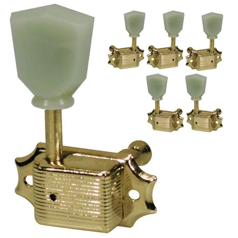 Vintage Gold Guitar Tuning Heads 3 Per Side | Kluson Deluxe Style ...